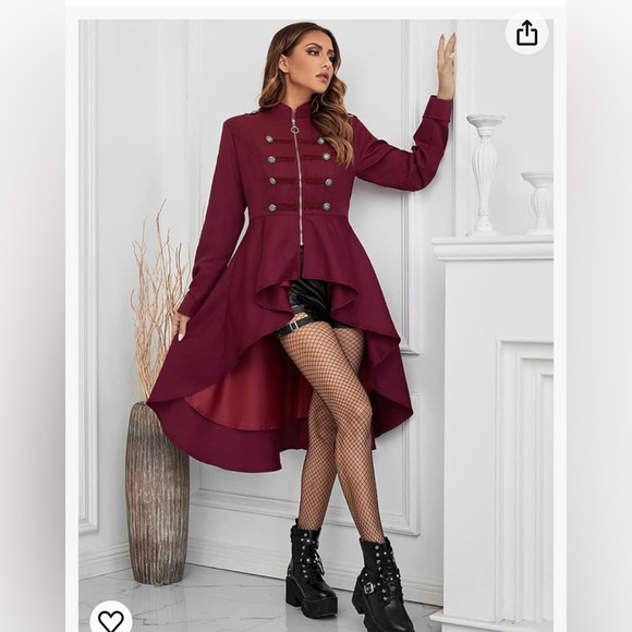 Amazon | Jackets & Coats | Women Steampunk Victorian Red Wine Jacket ...